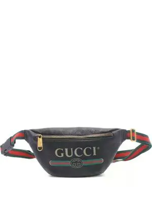 Gucci Gucci Small Logo Print Belt Bag Black