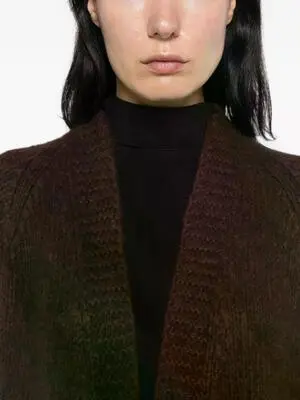 Frenckenberger Ribbed-knit Open-front Cardigan