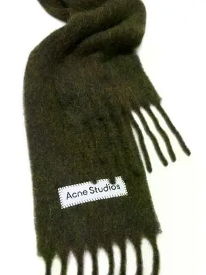 Acne Studios Fringed Logo-patch Scarf