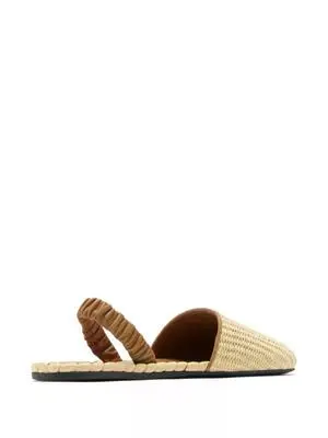 Miu Miu Woven Slingback Sandals - Neutrals