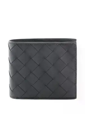 Bottega Veneta 2020s Intrecciato-weave Bi-fold Wallet - Black