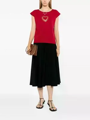 AGNES B. Flared Midi Skirt - Black