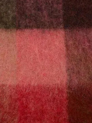 Acne Studios Mohair Check Scarf - Red