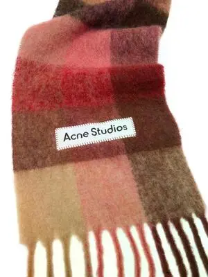 Acne Studios Mohair Check Scarf - Red