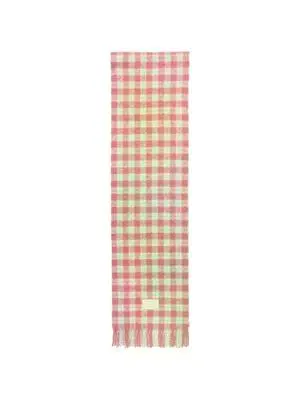 Acne Studios Checked Logo Scarf - Pink