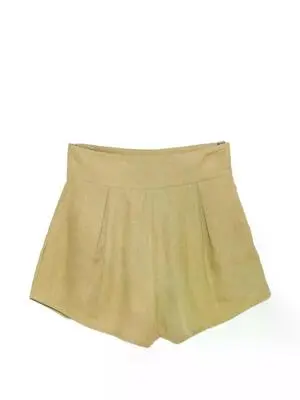 ADRIANA DEGREAS Pleated High-waisted Shorts