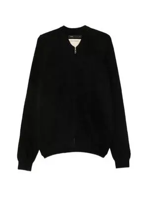 Frenckenberger Zip-up Knitted Cardigan - Black
