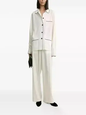TOTEME Piped-trim Silk Shirt
