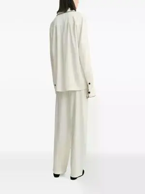 TOTEME Piped-trim Silk Shirt