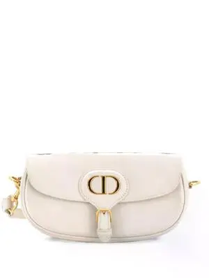 Dior Bobby Flap Bag Leather East West Crossbody Bag - White