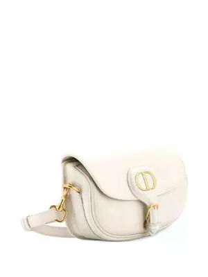 Dior Bobby Flap Leather East West Crossbody Bag - White