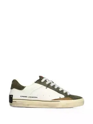 CRIME LONDON Deconstructed Distressed-effect Panelled Sneakers - White