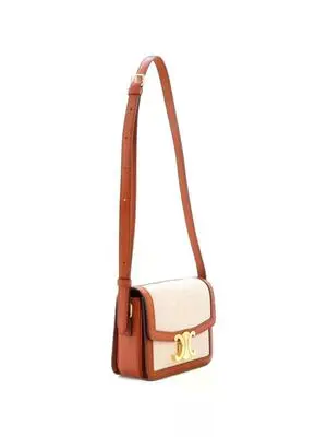Celine Triomphe Shoulder Bag Canvas With Leather - Brown
