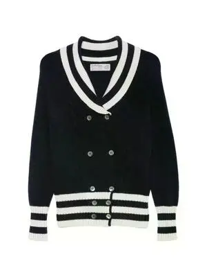 BALLANTYNE 1990s Double-breasted Cable-knit Cardigan - Blue