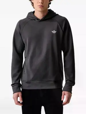 Adidas Logo-print Raglan-sleeve Hoodie - Grey