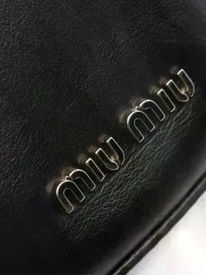 Miu Miu Leather Scalloped Bucket Bag