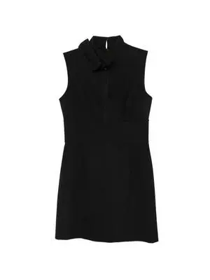 Valentino Garavani 2000s Bow-detail Sleeveless Dress - Black