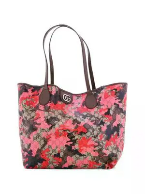 Gucci Gg Open Gg Camouflage Coated Canvas Large Tote Bag