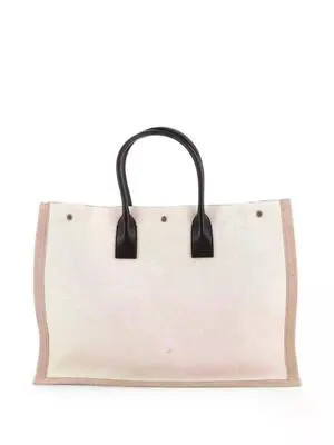 Saint Laurent Rive Gauche Shopper Canvas Large Tote Bag
