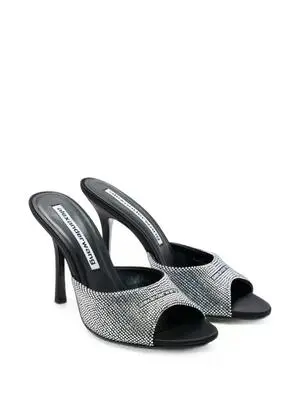 Alexander Wang Cher Crystal-hotfix 105mm Mule - Silver