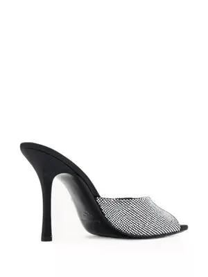 Alexander Wang Cher Crystal-hotfix 105mm Mule - Silver