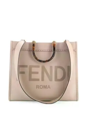 Fendi Sunshine Shopper Leather Medium Tote Bag - Neutrals
