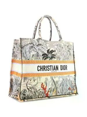Dior Book Embroidered Canvas Large Tote Bag - Neutrals