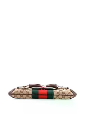 Gucci Horsebit Nm Web Chain Clutch Gg Canvas Medium Shoulder Bag