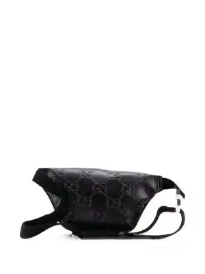 Gucci Gg Embossed Perforated Leather Small Belt Bag - Black