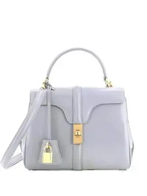 Celine 16 Top Handle Bag Smooth Calfskin Small Satchel - Blue