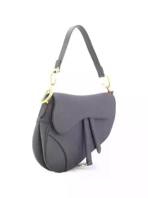 Dior Saddle Handbag Leather Medium Shoulder Bag - Black