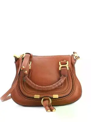 Chloé Marcie Satchel Leather Baby Crossbody Bag - Brown