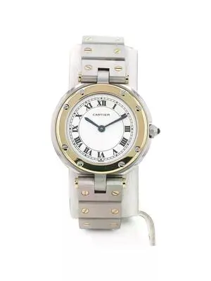Cartier 1980s Santos Ronde 27mm Watch - White