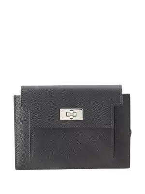 Hermès 2021 Veau Madame Kelly Pocket Compact Wallet Coin Pouch - Black