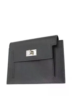 Hermès 2021 Veau Madame Kelly Pocket Compact Wallet Coin Pouch - Black