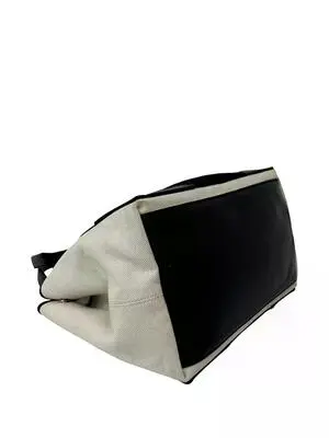 Balenciaga Navy Cabas S Canvas Tote Bag - White