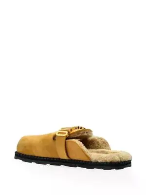 Moschino Logo-plaque Shearling-lined Mules