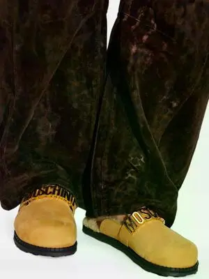 Moschino Logo-plaque Shearling-lined Mules