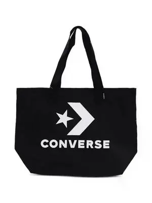 CONVERSE Large Star Chevron Logo-print Tote Bag - Black