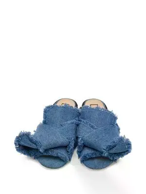 N°21 Knot-detail Denim Flat Sandals