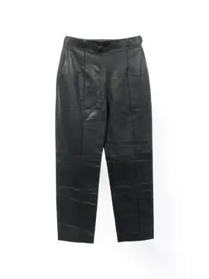 Hermès 2010s Belted Leather Trousers - Black