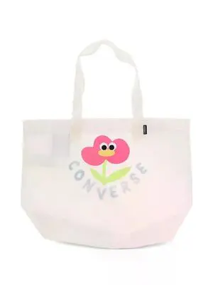 CONVERSE Logo-print Floral Tote Bag - Neutrals