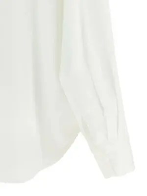 NUDE Asymmetrical-hem V-neck Blouse