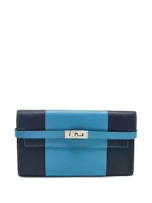 Hermès 2015 Kelly Flag Wallet - Blue