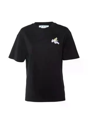 Off-White Floral-print Crew-neck T-shirt - Black