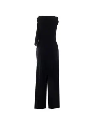 LANVIN Draped Crepe Jersey Jumpsuit