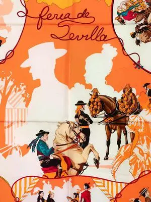 Hermès 1990-2010 Feria De Sevilla Silk Scarf 90 Scarves - Orange