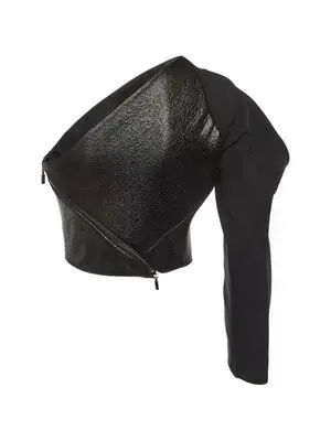 Maticevski Regiment One-shoulder Crop Top - Black