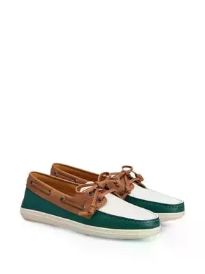 TOD'S Boat Shoes In Leather - Green