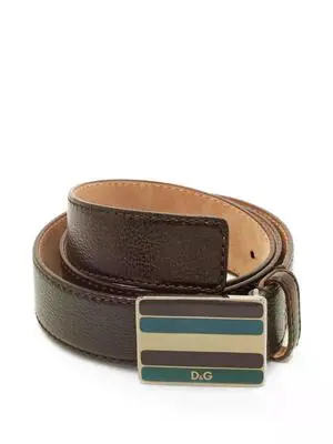 Dolce & Gabbana Logo Plaque Belt - Brown